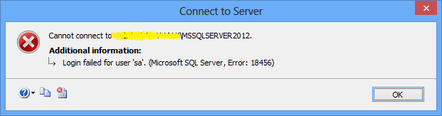 Cannot connect to SQL Server. Login failed for user 'sa'. (Microsoft ...